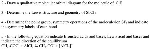 2 draw a qualitative molecular orbital diagram for the molecule of cif ...