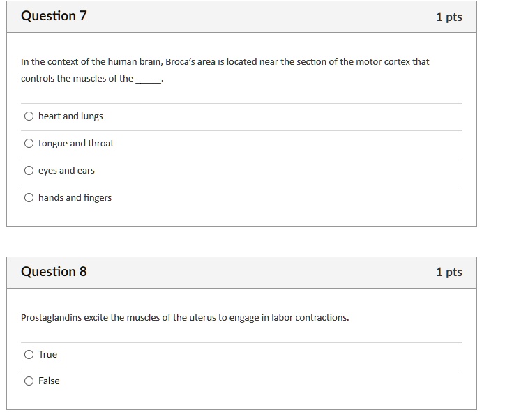 Question 7 In the context of the human brain, Broca's area is located ...