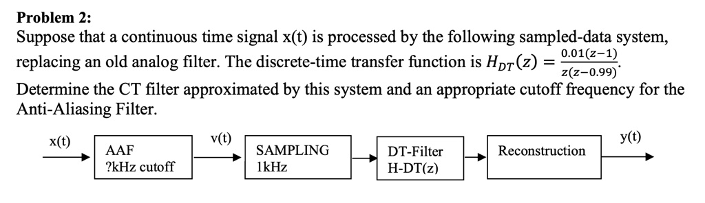 SOLVED: Problem 2: Suppose that a continuous-time signal x(t) is processed by the following ...