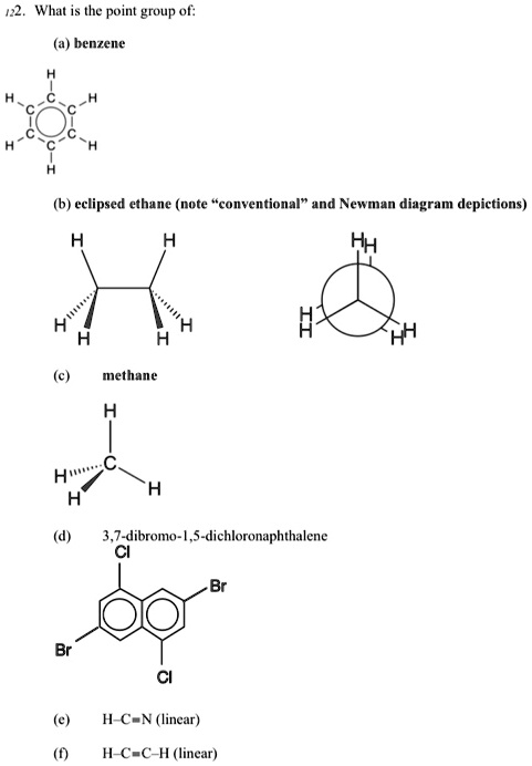 SOLVED:What the point group of: (a) benzene (b) eclipsed ethane (note ...