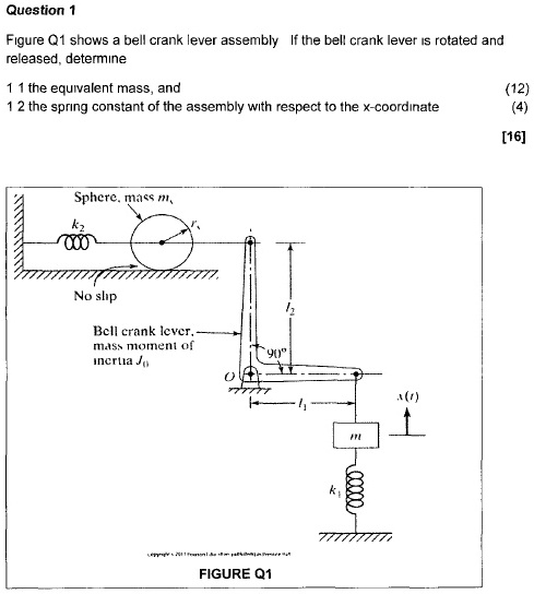 Question 1 Figure Q1 shows a bell crank lever assembly If the bell ...