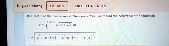 1 points details scalccch4 54015 use part of the fundamental theorem of ...