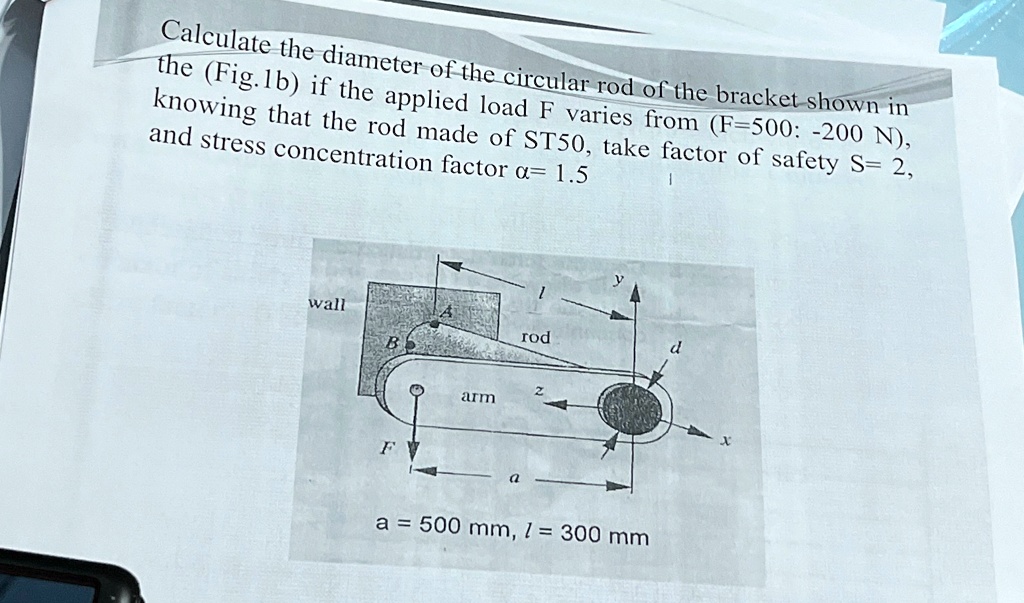calculate the diameter of the circular rod of the bracket shown in the ...