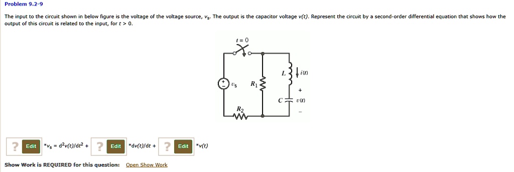 The input to the circuit shown in the figure below is the voltage of the voltage source, Vs. The ...