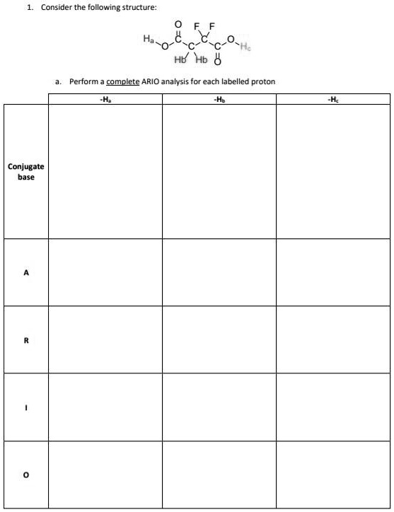 SOLVED: Consider the following structure: Hb Hb Perform a complete ARIO ...