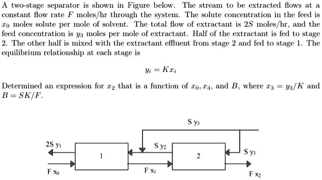 SOLVED: A two-stage separator is shown in Figure below. The stream to ...