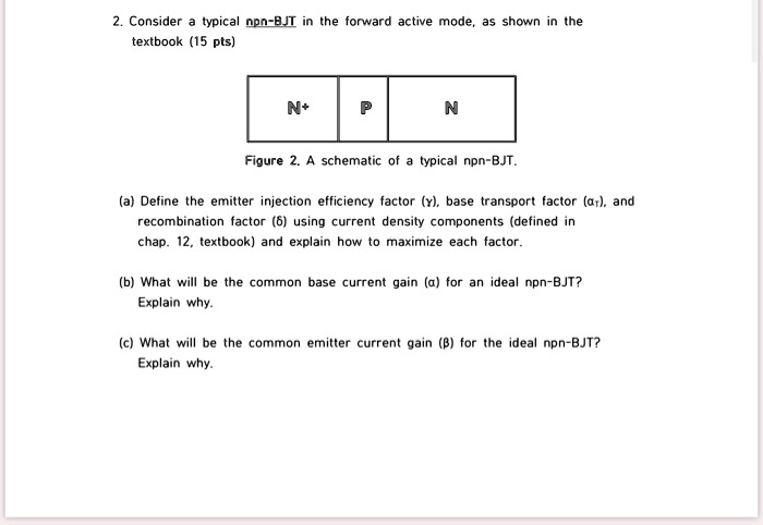 SOLVED: Consider a typical npn-BJT in the forward active mode, as shown ...
