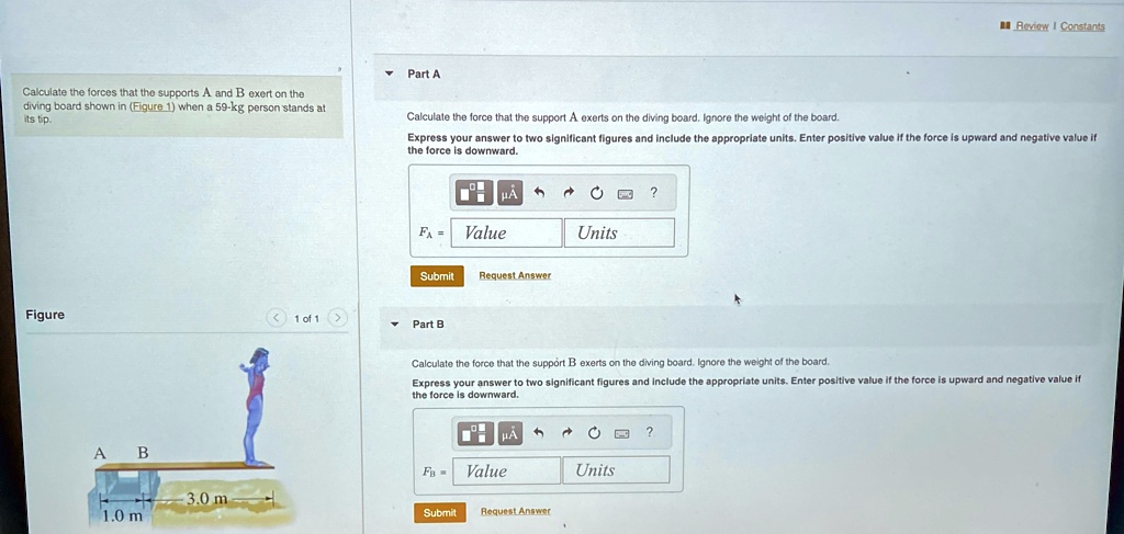 review i constants calculate the forces that the supports a and b exert ...