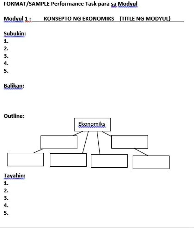 SOLVED: help plsxnxnnxnssmsmsk FORMAT/SAMPLE Performance Task para sa Modyul Modyul 1 KONSEPIO ...