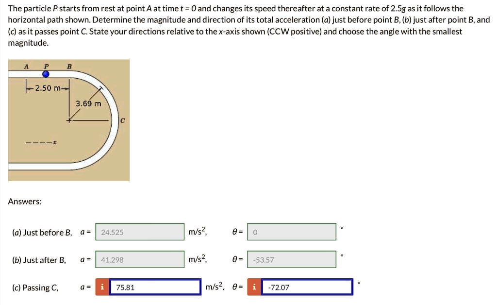 SOLVED: Texts: The particle P starts from rest at point A at time t=0 and changes its speed ...