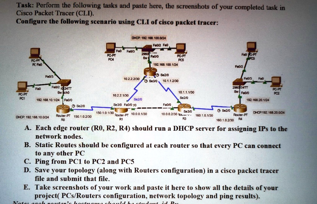 Solved Texts Networks I Want A Solution Using Cisco Packet Tracer Task Perform The Following