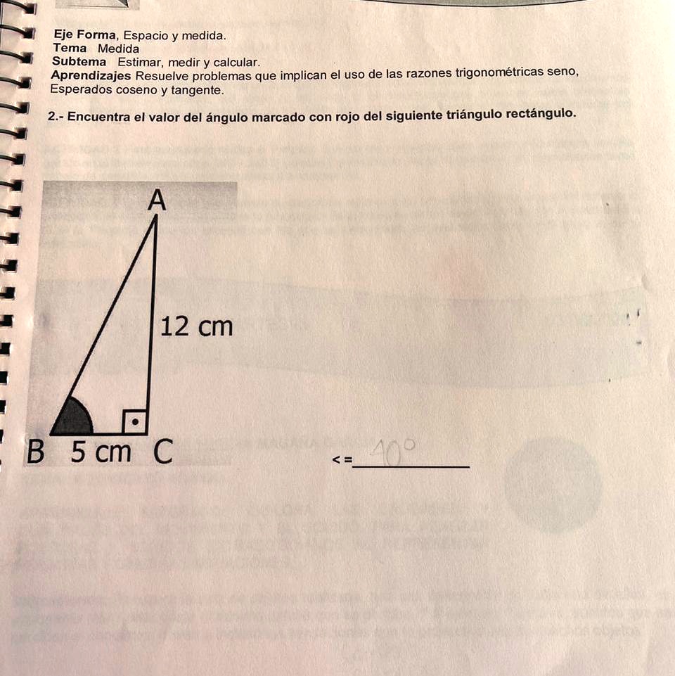 SOLVED: Me pueden ayudar por favor Eje Forma, Espacio y medida. Tema ...