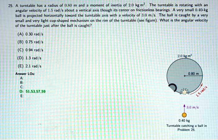 SOLVED: The turntable has a radius of 0.8 m and a moment of inertia of ...