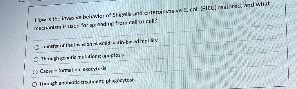 how is the invasive behavior of shigella and enteroinvasive e coli eiec ...