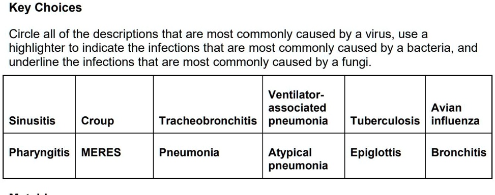 SOLVED: Circle all of the descriptions that are most commonly caused by ...