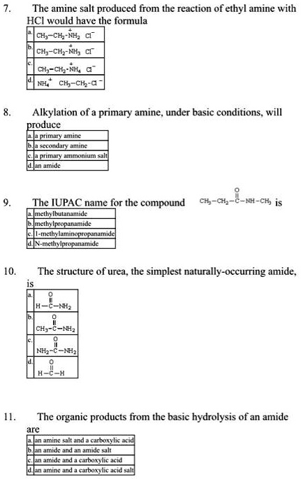 SOLVED: The amine salt produced from the reaction of ethyl amine with ...