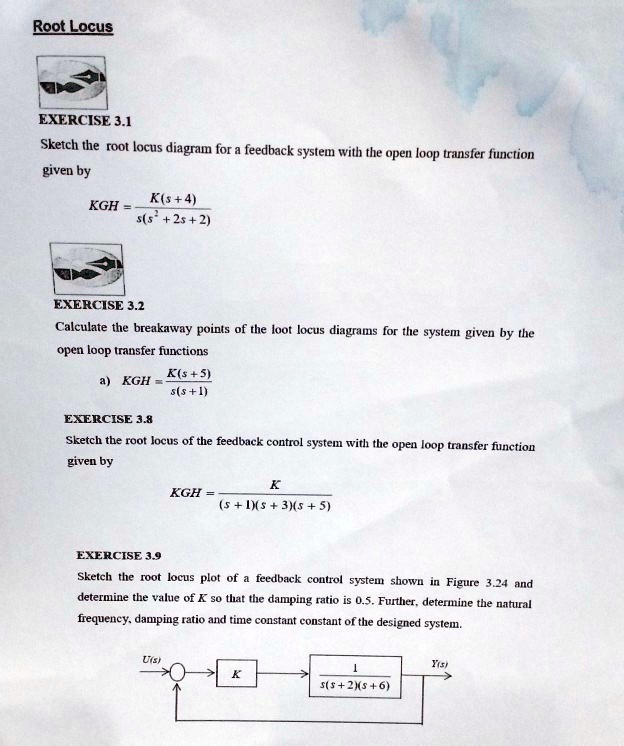 SOLVED: Root Locus Exercise 3.1: Sketch the root locus diagram for a feedback system with the ...