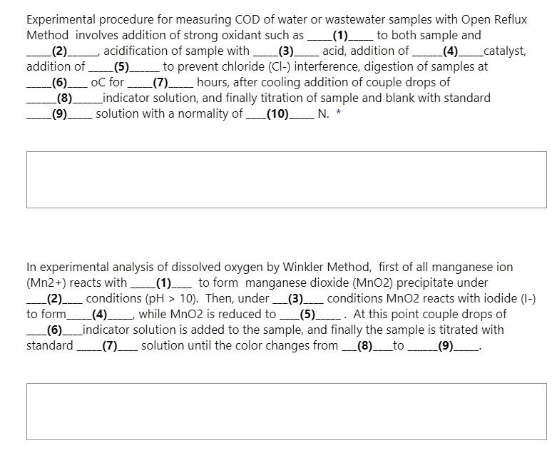 SOLVED: Experimental procedure for measuring COD of water or wastewater ...