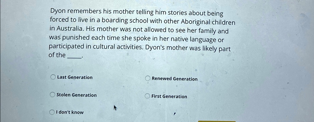 Dyon remembers his mother telling him stories about being forced to live in a boarding school ...