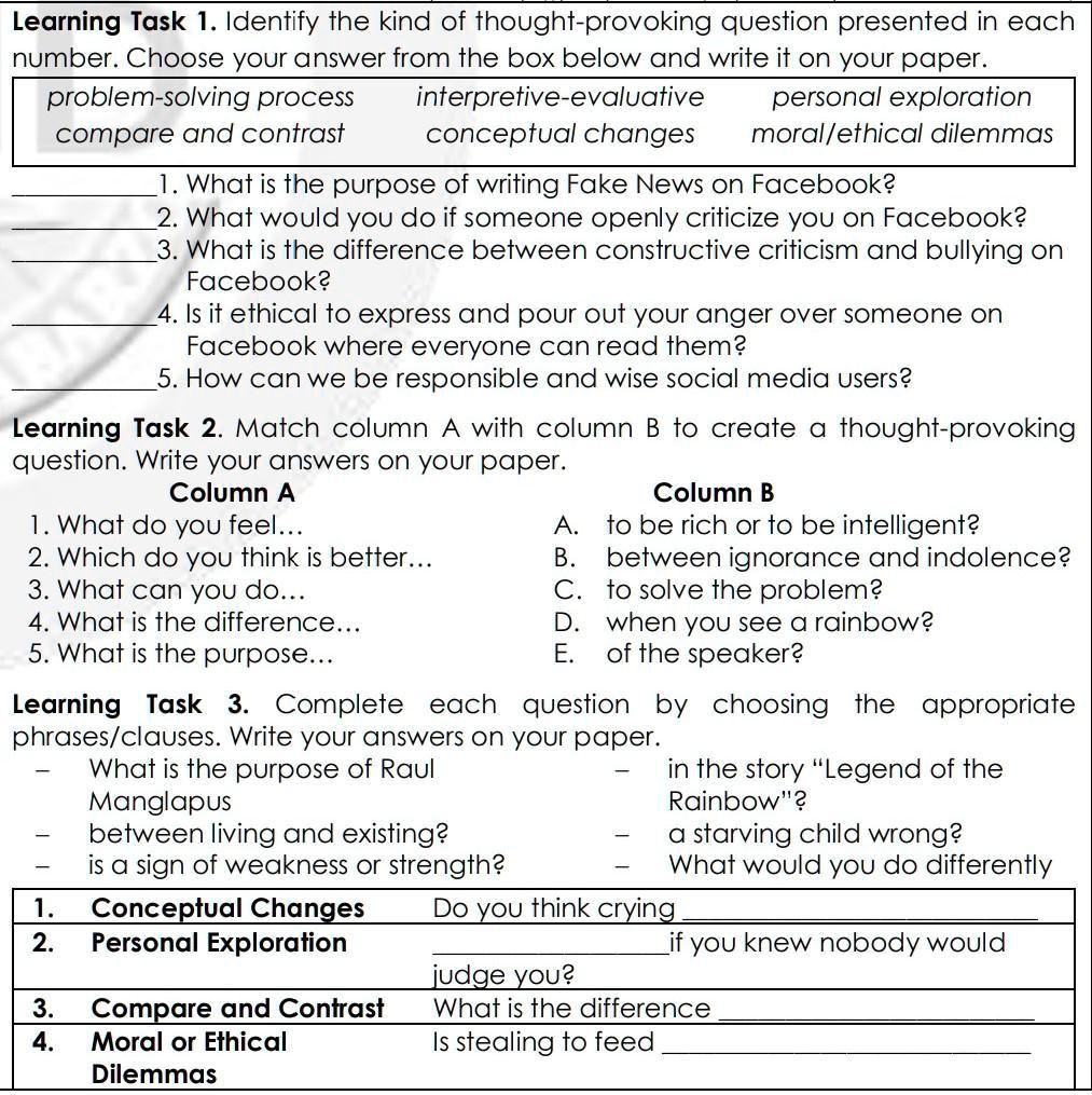 can you please help me to answer this learning task 1 3 learning task 1 ...