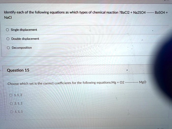 SOLVED:Identify each of the following equations as which types of ...