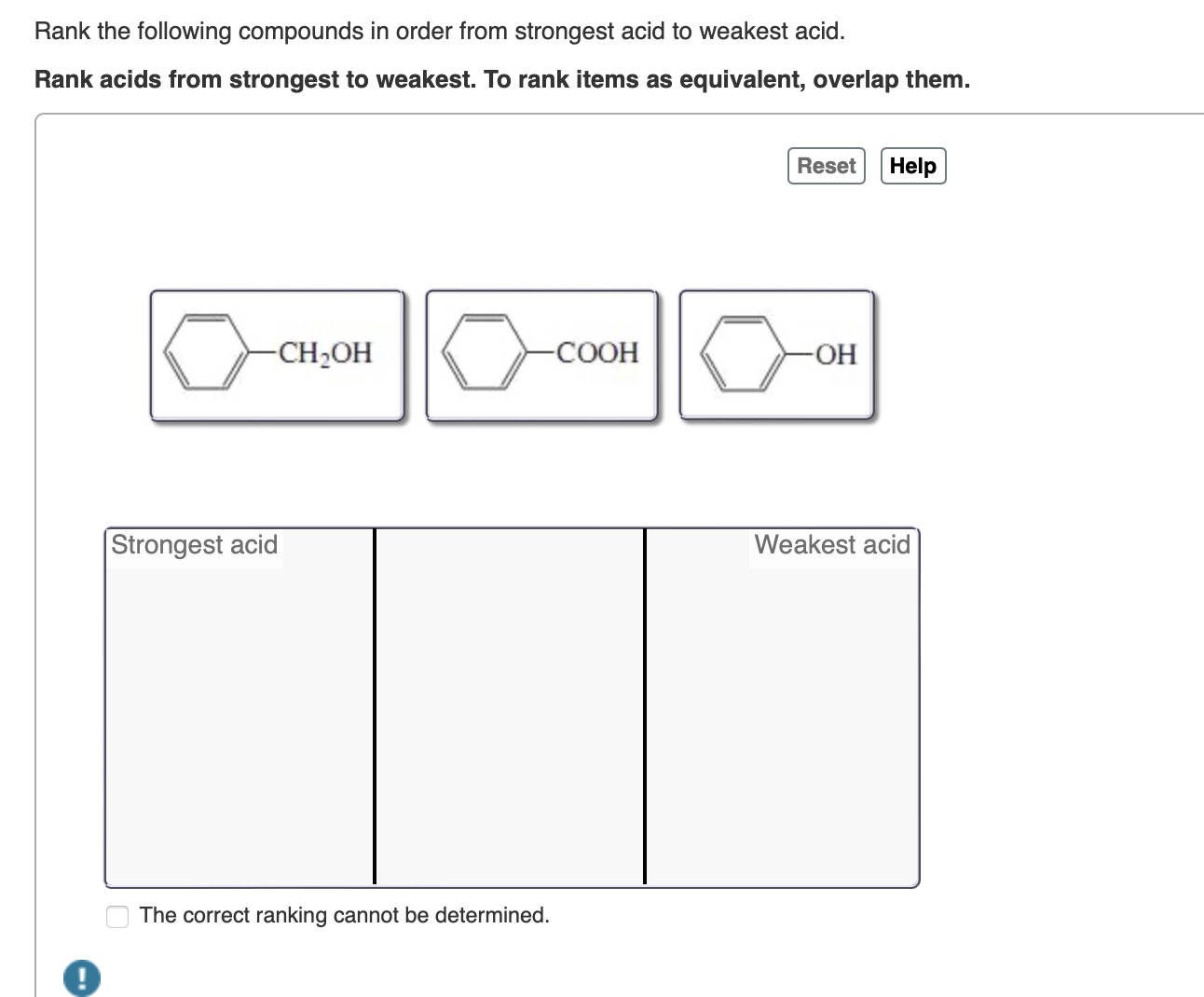 SOLVED: Rank the following compounds in order from strongest acid to ...