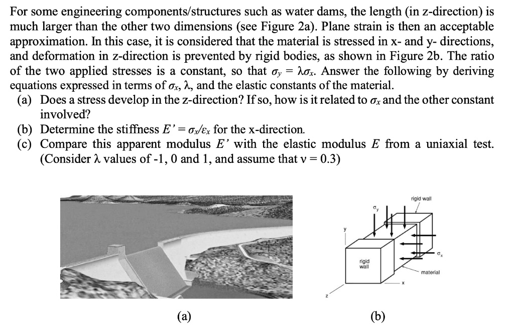 SOLVED: For some engineering components/structures such as water dams ...