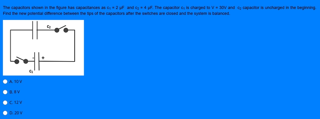SOLVED: The capacitors shown in the figure have capacitances as C1 = 2 pF and C2 = V. The ...