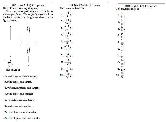 SOLVED: Hint: Construct a ray diagram. A real object is located to the ...