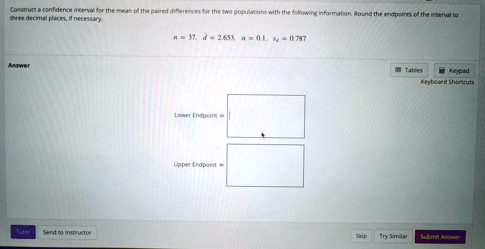construct a confidence interval for the mean of the paired differences ...