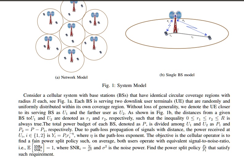 SOLVED: Single BS model (a) Network Model Fig: 1: System Model Consider cellular system with ...