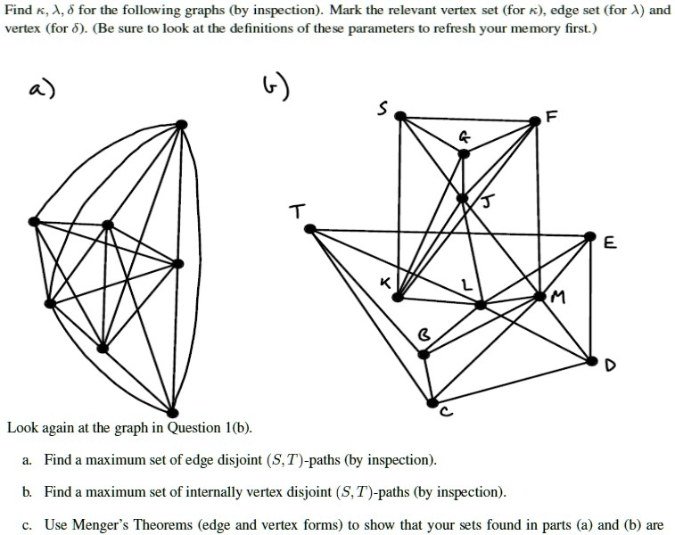 Find rA, for the following graphs (by inspection). Mark the relevant vertex set (for n), edge ...