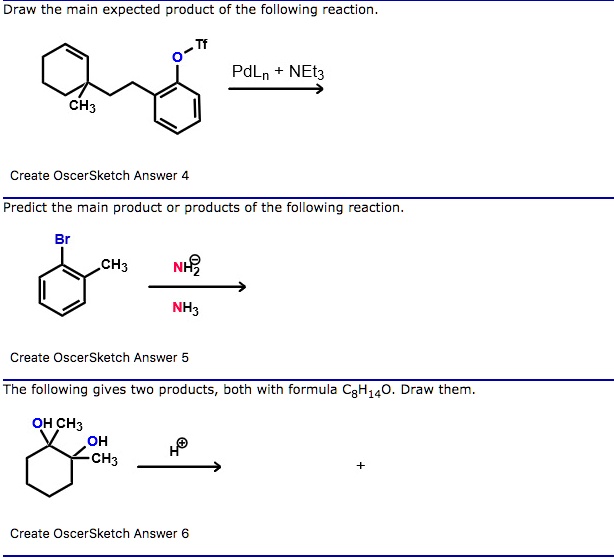 draw the main expected product of the following reaction pdln net3 ch3 ...
