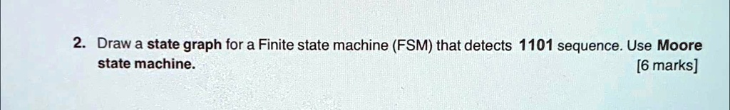 Draw A State Graph For A Finite State Machine Fsm That Detects The 1101