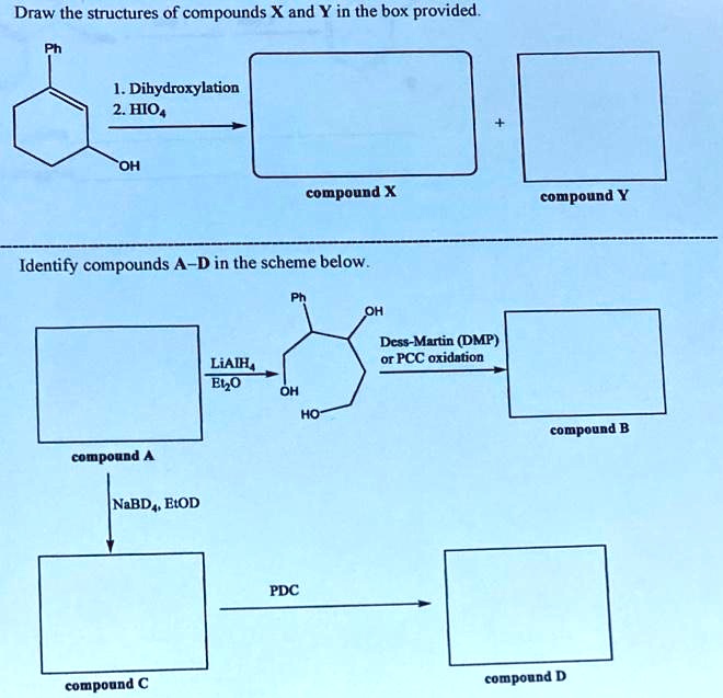 Draw the structures of compounds X and Y in the box p… - SolvedLib