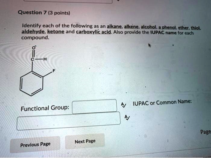 SOLVED: Question 7 (3 points) Identify each of the following as an ... SOLVED: Question 7 (3 points) Identify each of the following as an ...