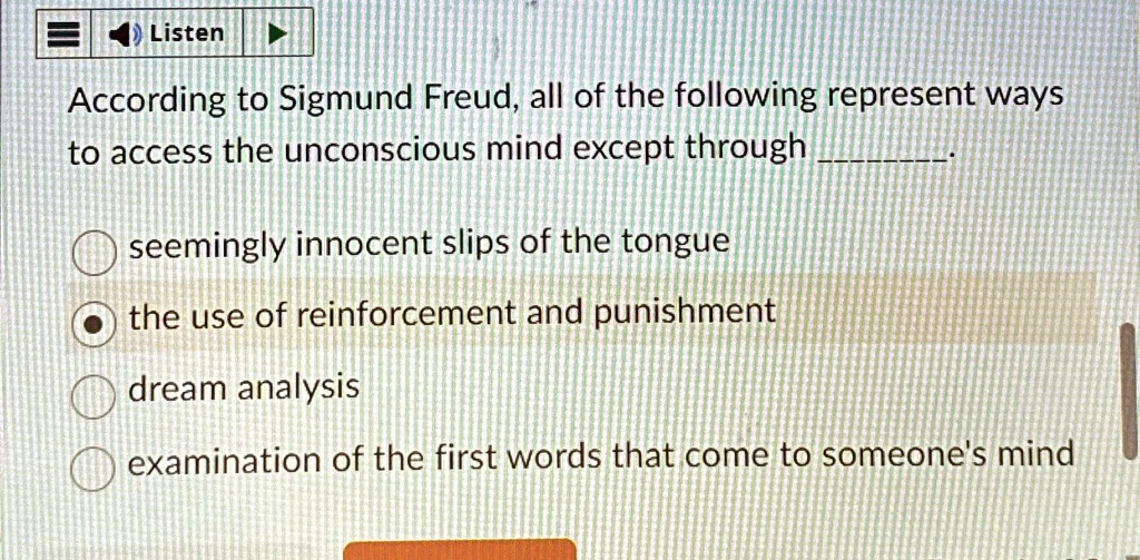 SOLVED: According to Sigmund Freud, all of the following represent ways ...