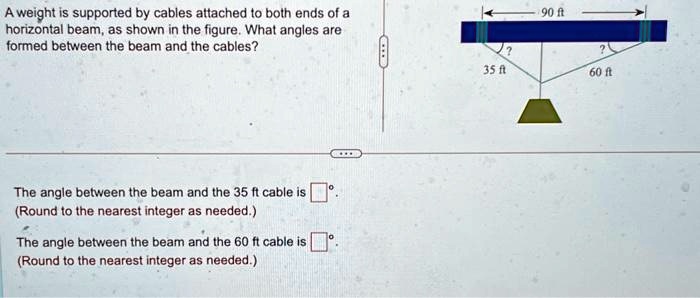 SOLVED: round to the nearest integer please! A weight is supported by ...