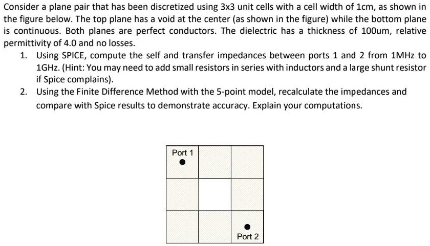 SOLVED: Consider a plane pair that has been discretized using 3x3 unit ...
