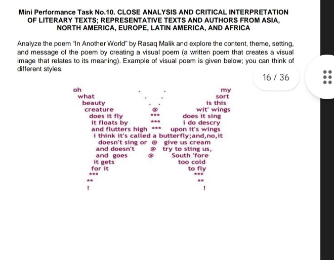 Mini Performance Task No.10. CLOSE ANALYSIS AND CRITICAL INTERPRETATION ...