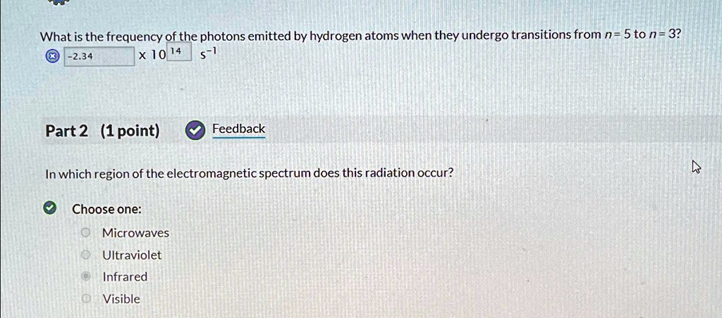 What is the frequency of the photons emitted by hydrogen atoms when ...