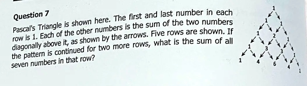 question 7 first and last number in each triangle is shown ...