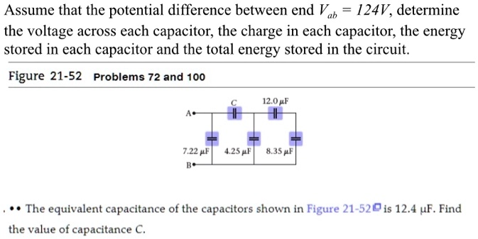 SOLVED: Assume that the potential difference between end Vab 124V , determine the voltage across ...