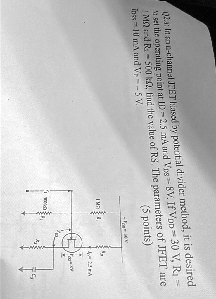 VIDEO solution: Q2.a: In an n-channel JFET biased by potential divider method, it is desired to ...