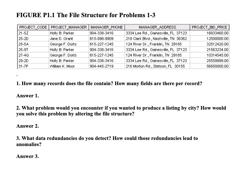 Solved 1 How Many Records Does The File Contain How Many Fields Are There Per Record Answer