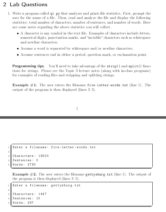 Write A Python 35 Program That Can Generate The Output Shown For The Txt File Use Proper 1507