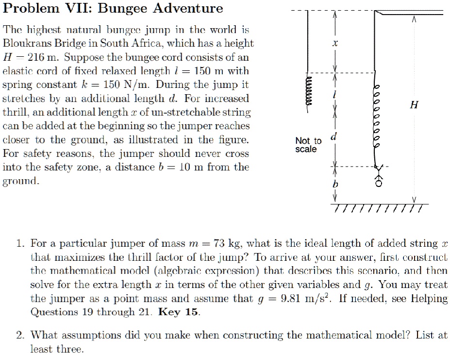 SOLVED: Problem VII: Bungee Adventure The highest natural hunger jump ...