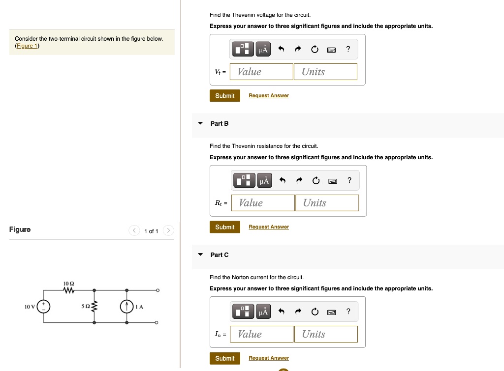 SOLVED: Find the Thevenin voltage for the circuit. Express your answer to three significant ...