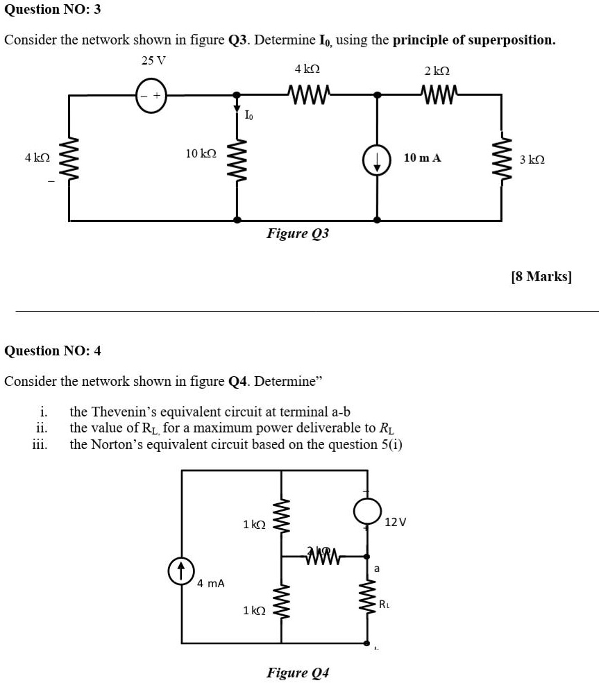 SOLVED: Question NO:3 Consider the network shown in figure Q3. Determine Io using the principle ...