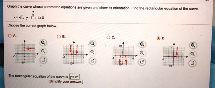 SOLVED:Graph the curve whose parametric equations are given and show its orientation. Find the ...